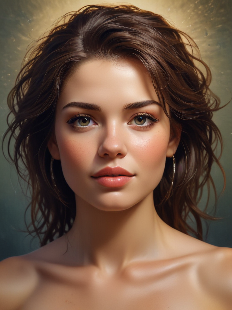 A Beautiful Portrait of a Young Woman with Radiant Skin and Hair.