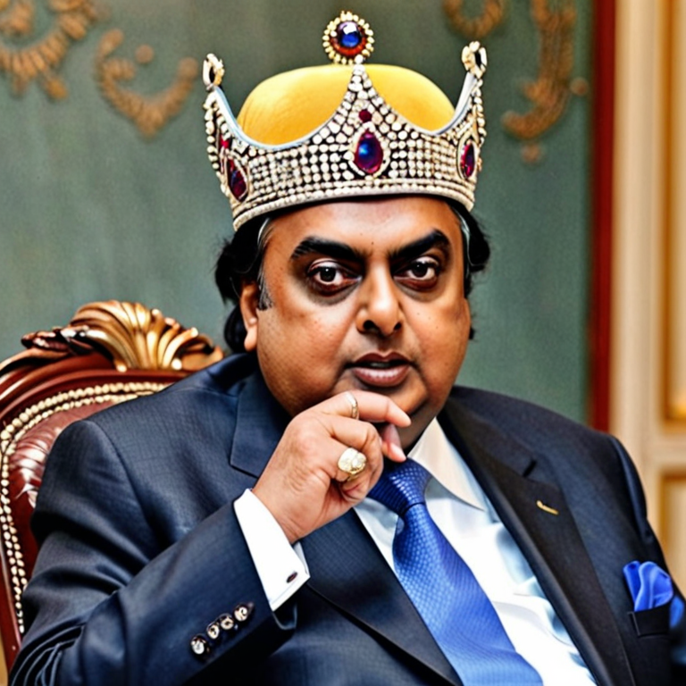 Mukesh ambani with crown