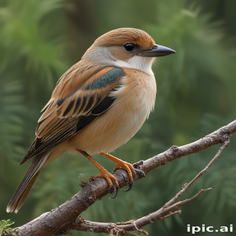 Beautiful Songbird Perched Gracefully on a Branch Surrounded by Nature