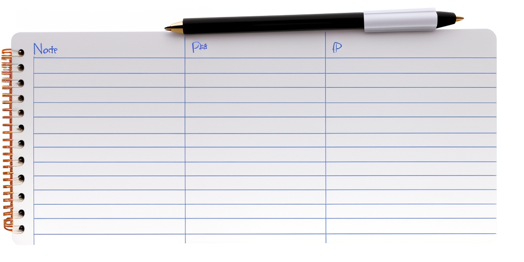 Blank Spiral Notebook Page with Pen Ready for Creative Note Taking