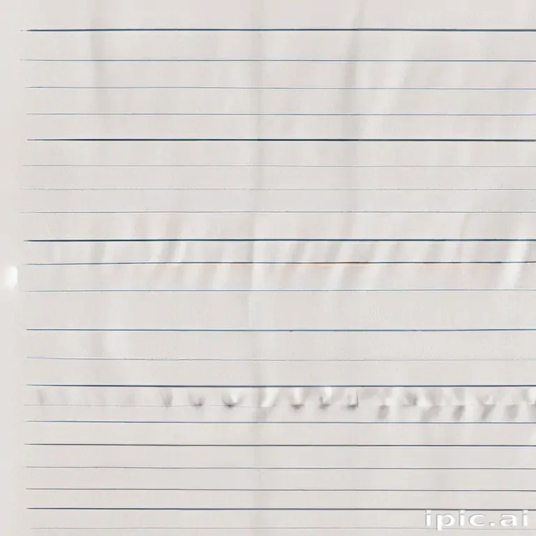 Close-Up View of a Blank Sheet of Lined Paper with Creases