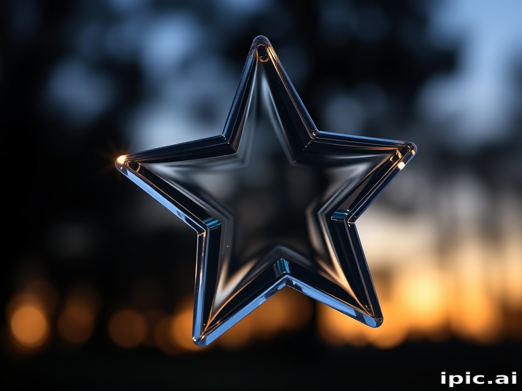 A Shimmering Transparent Star Against a Beautiful Blurred Sunset ...