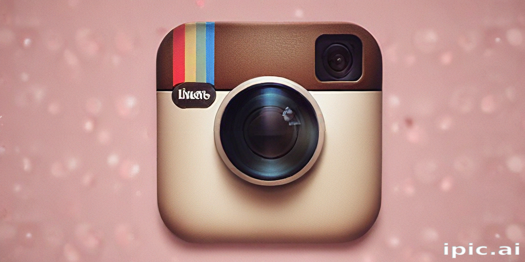 Stylized Instagram Logo Featuring Camera Lens and Colorful Stripes Design