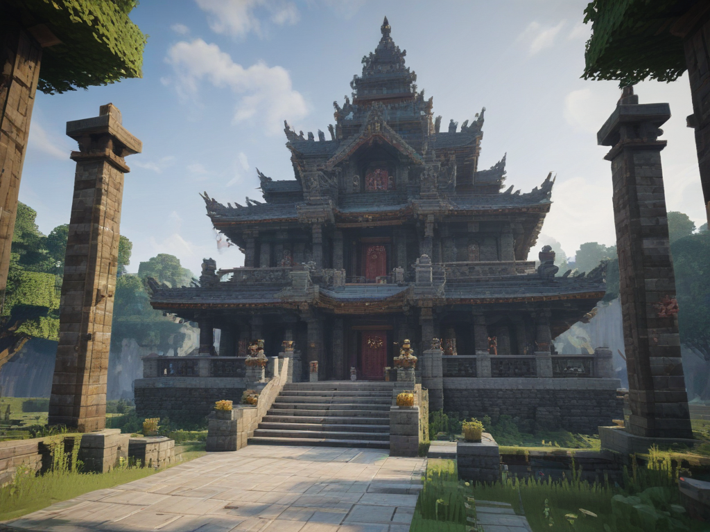 Minecraft deepslate temple modern