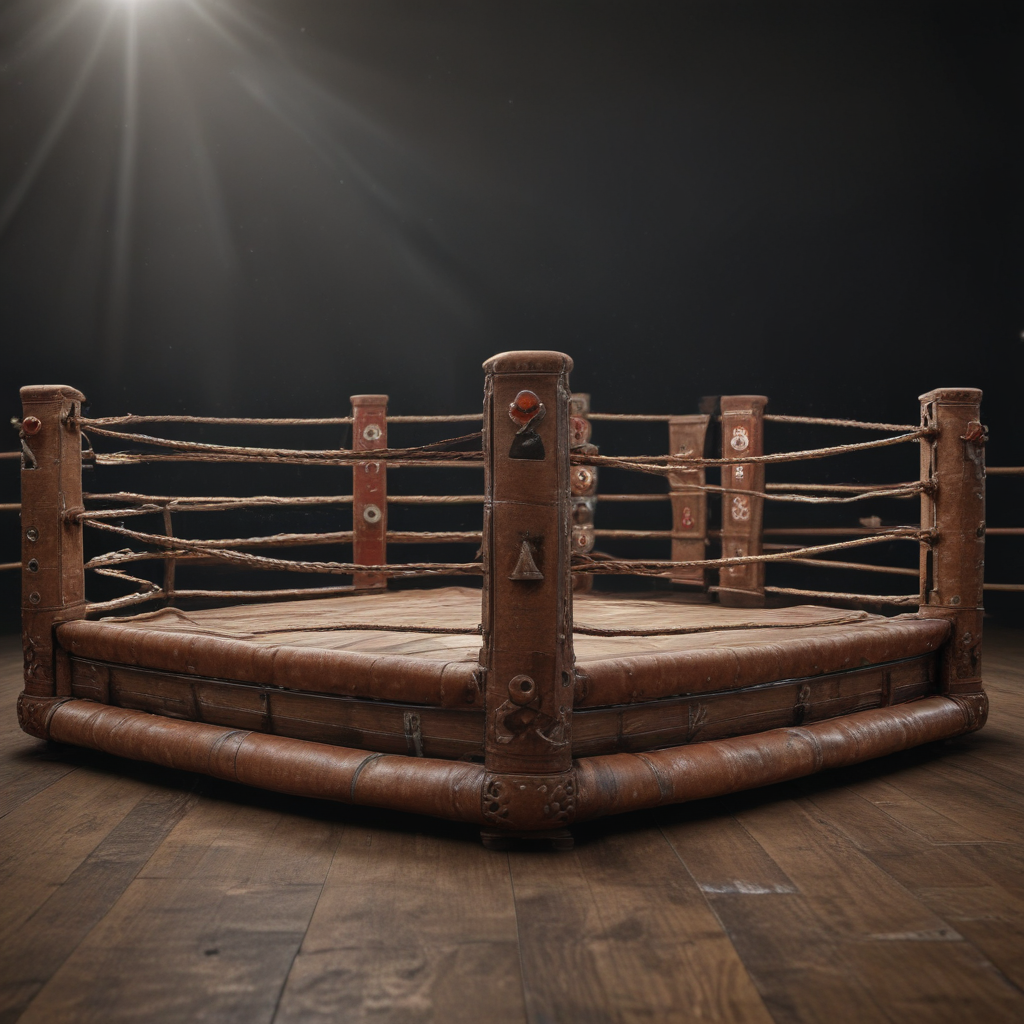 A Vintage Boxing Ring Set Up for an Exciting Match Night.