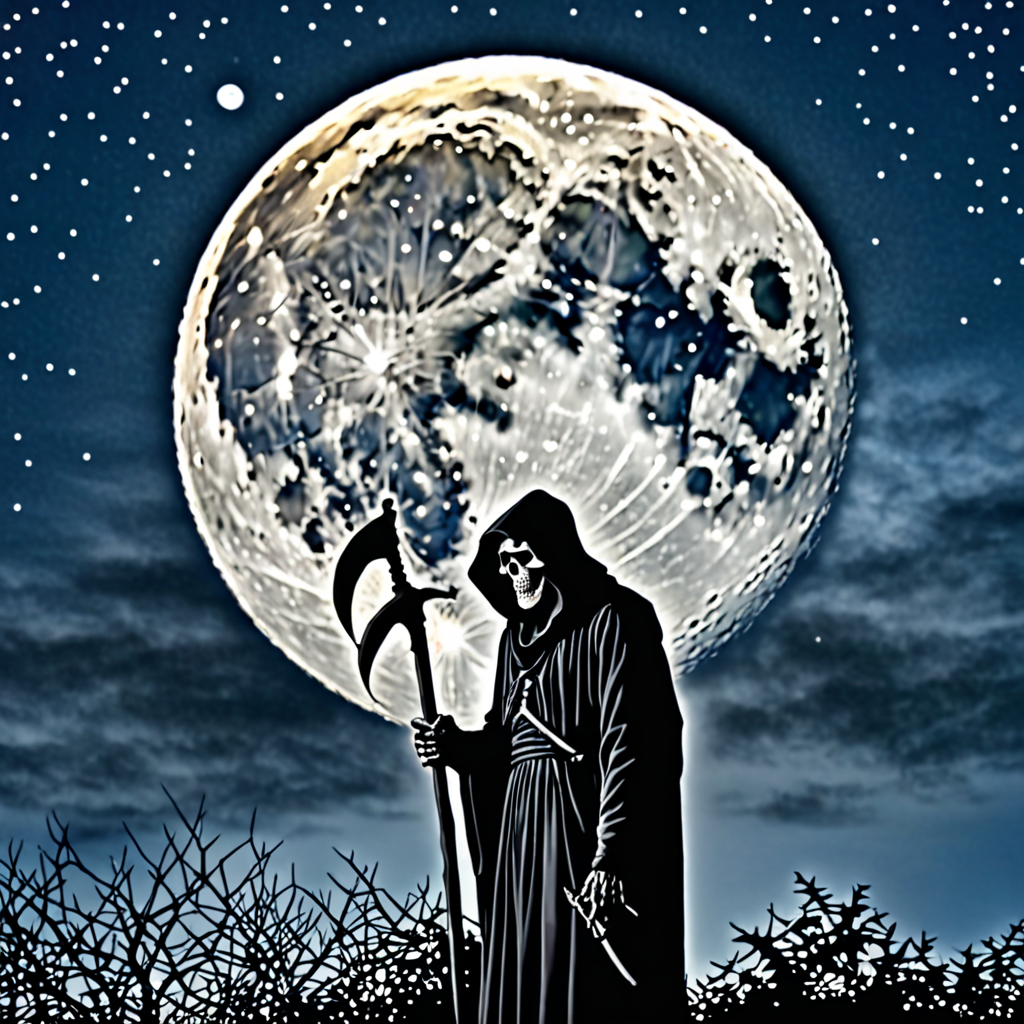 The grim reaper with the moon