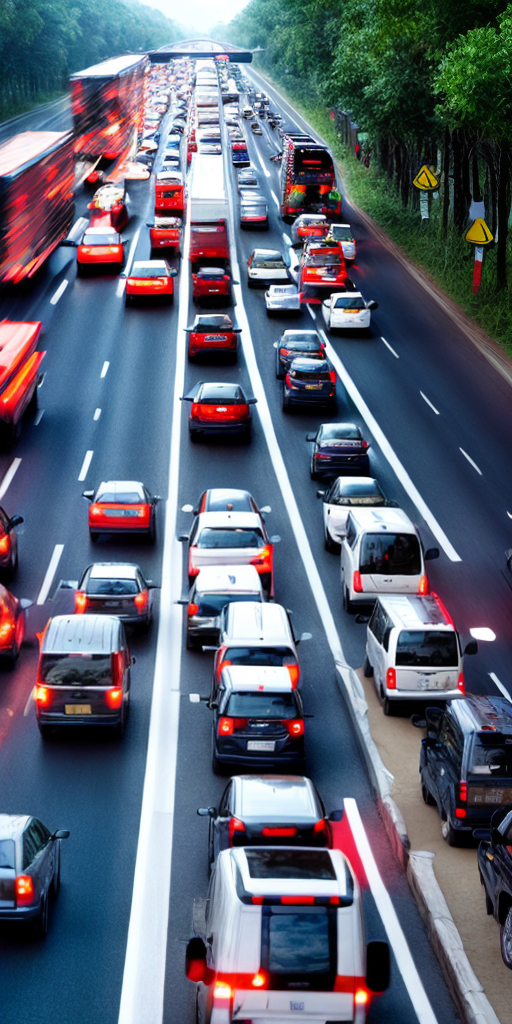 a huge traffic jam