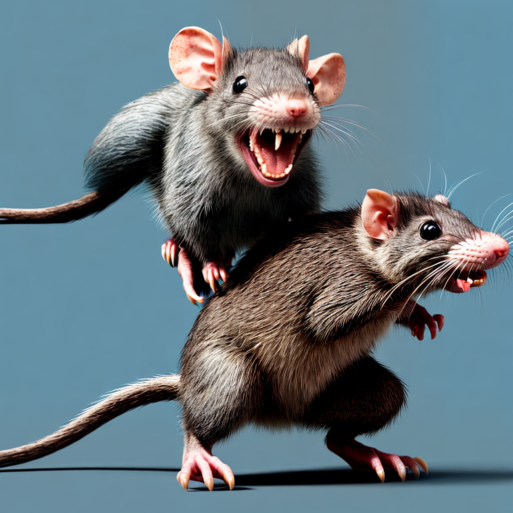 angry rat monster, flat vector style