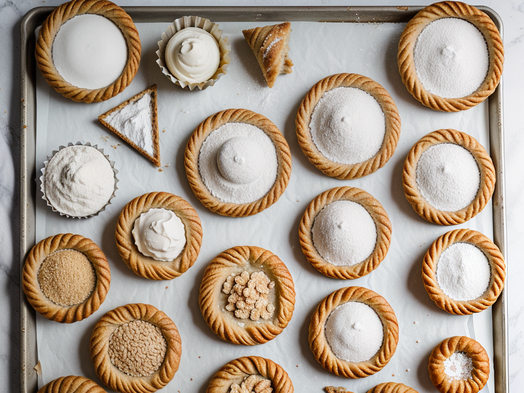 A Collection of Sweet Treats Arranged Neatly on a Baking Tray