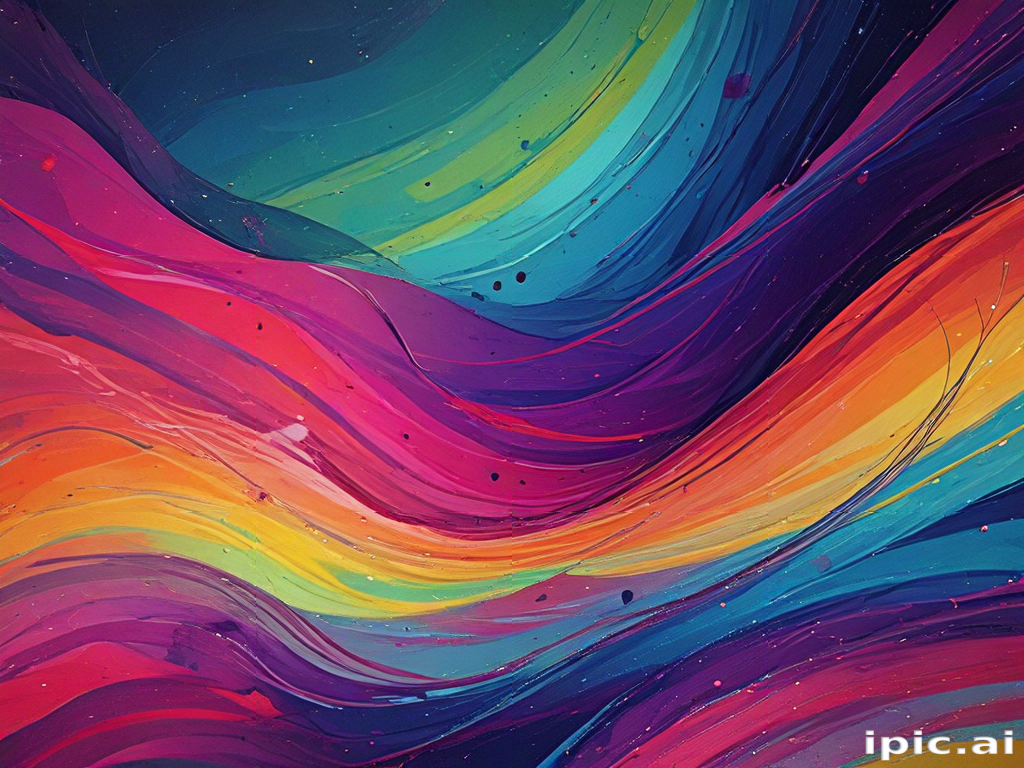 Vibrant Waves of Color Flowing Together in a Dynamic Abstract Composition