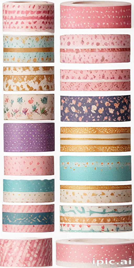 Colorful Collection of Decorative Washi Tapes in Various Patterns and ...