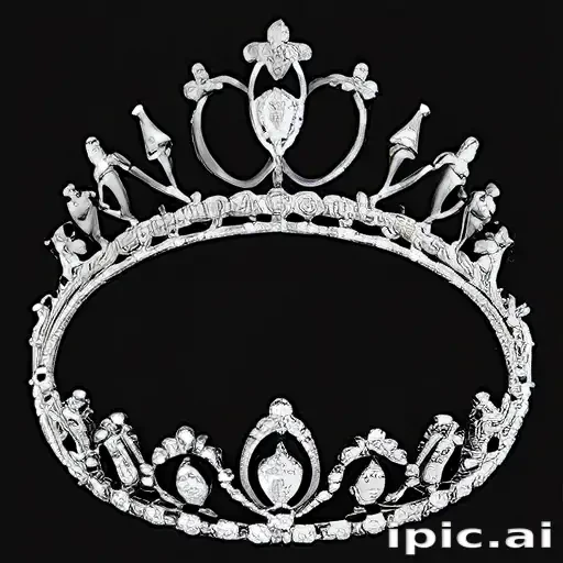 Elegant Silver Tiara Adorned with Intricate Floral and Gemstone Designs