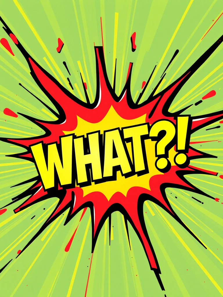 Explosive Surprise: A Colorful Comic Style Expression of Shock and ...
