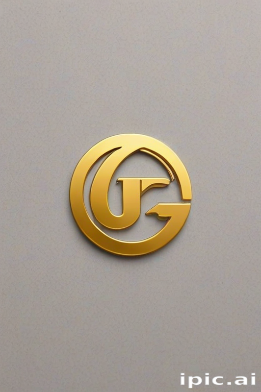 Stylized Golden Logo Featuring Intertwined Letters G and G on Neutral ...