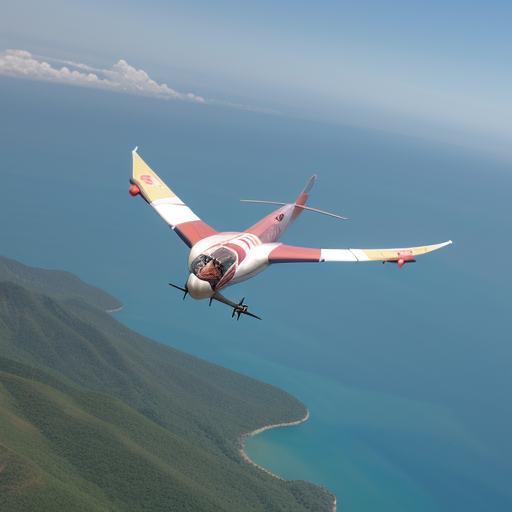 Colorful Glider Soars Over Stunning Coastal Landscape Against Clear ...