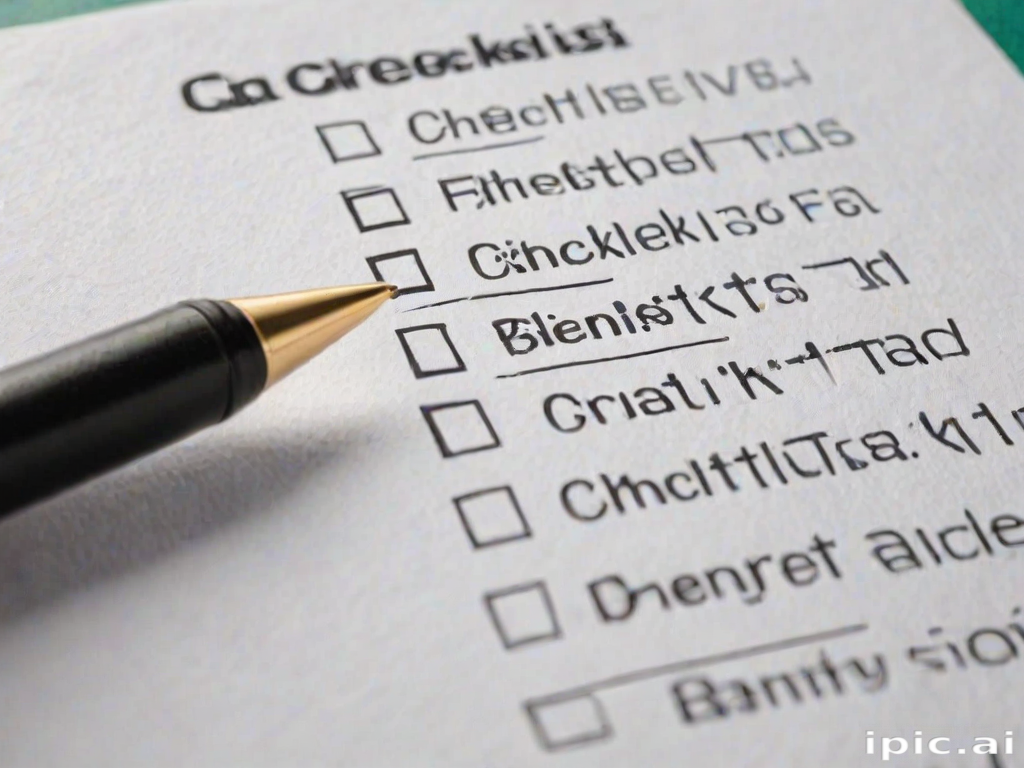 Detailed Checklist with Pen on Paper for Organized Task Management