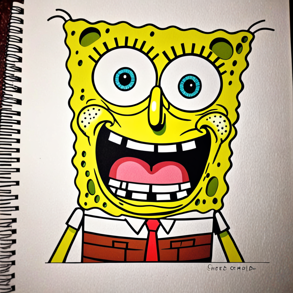 Extremely Creepy Spongebob drawing Very creepy drawings