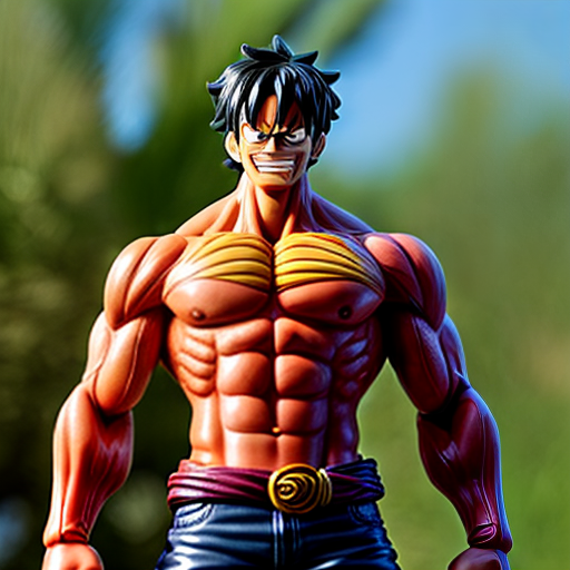 figure of Luffy with big muscles