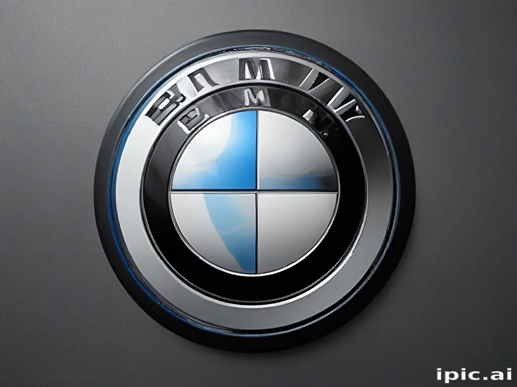 Stylized BMW Logo Featuring Iconic Blue and White Color Scheme