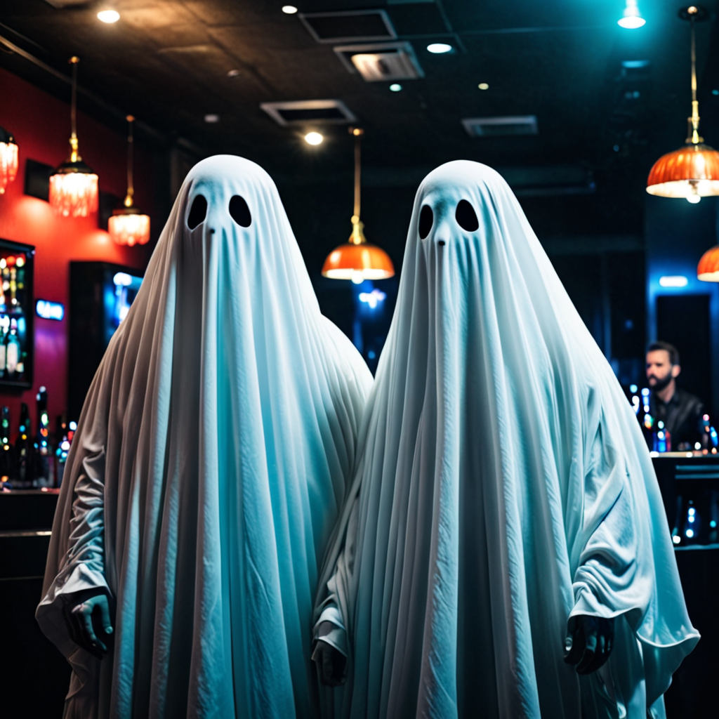 two male ghosts in love in a night club
