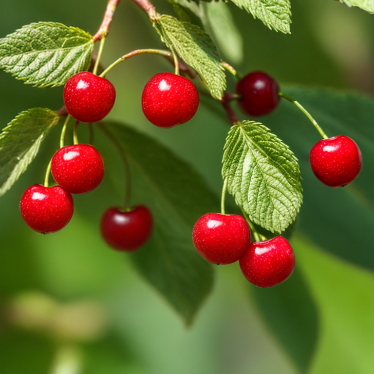 cherries with a face, smiling at the camera