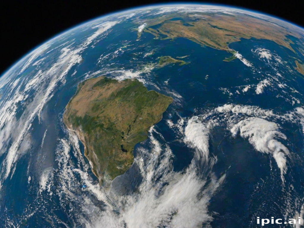 A Stunning Aerial View of Earth Showcasing Diverse Landscapes and Oceans