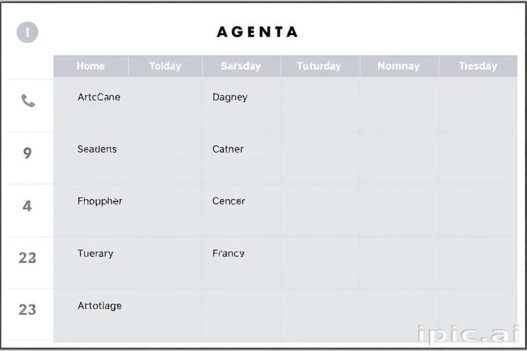 Weekly Agenda Table Displaying Scheduled Activities for Each Day of the ...