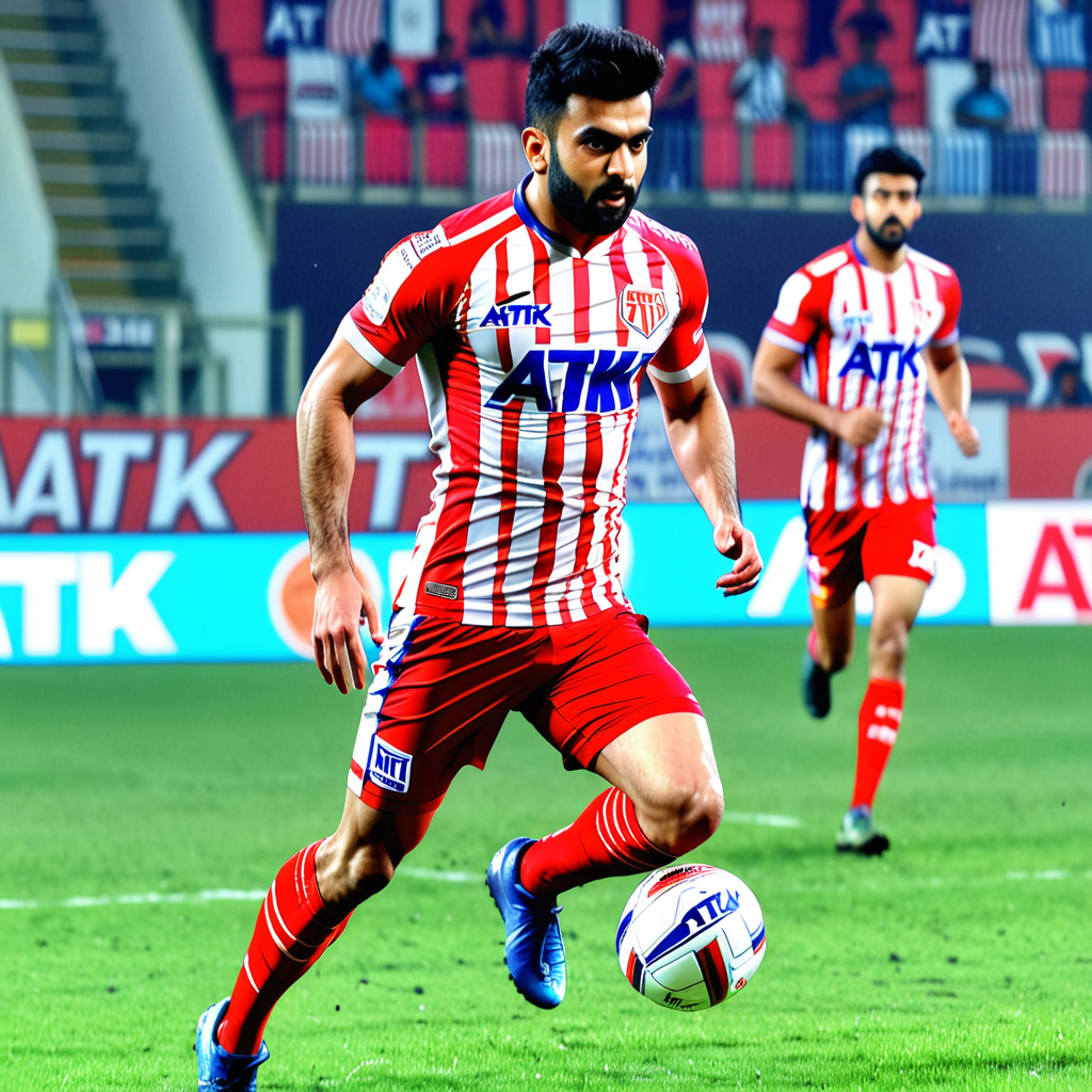 Exciting Moment of an Athletic Player in Action During a Soccer Match