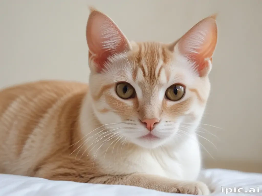 Adorable Light Orange Tabby Cat with Big Bright Eyes Looking Curiously ...