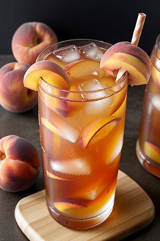 Refreshing Peach Iced Tea with Fresh Slices and Ice Cubes Delightfully ...