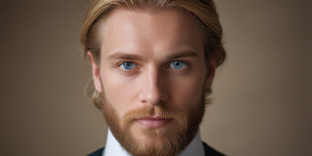Handsome Tudor Earl Blonde hair & beard, blue eyes head & shoulders ...