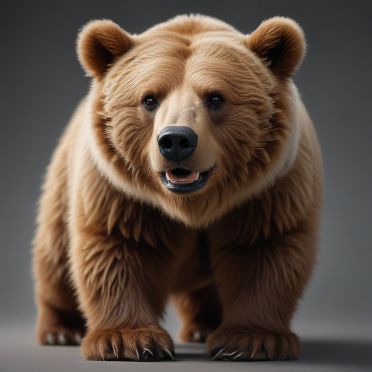 A Realistic and Lifelike Portrait of a Friendly Brown Bear.