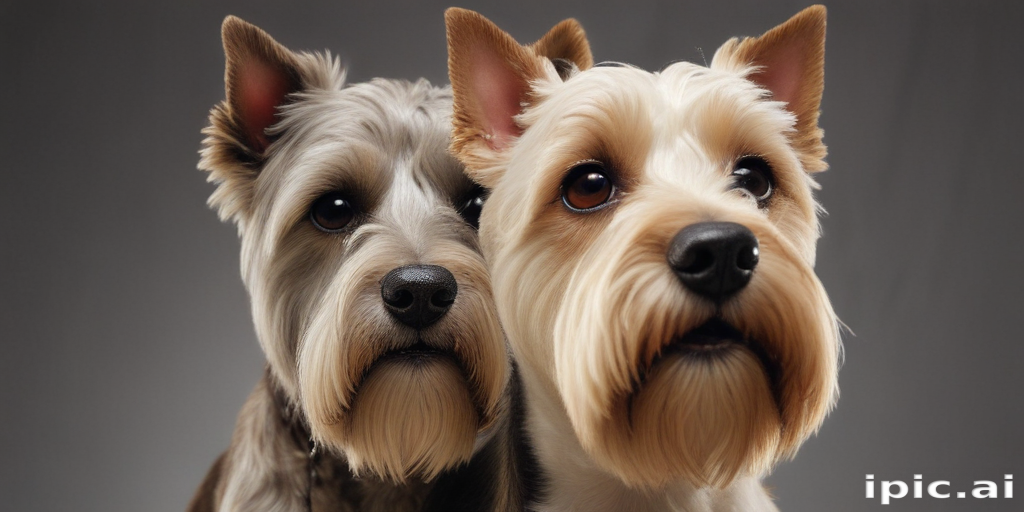 Two Adorable Dogs Posing Together with Curious Expressions and Fluffy Fur