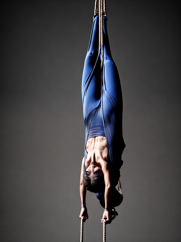 Person with neck hanging on a rope suffocating.