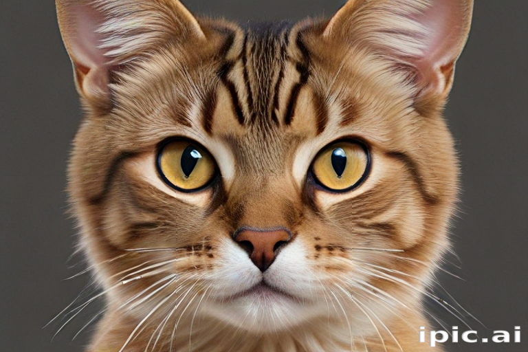 A Majestic Close-Up of a Beautiful Cat with Striking Features.