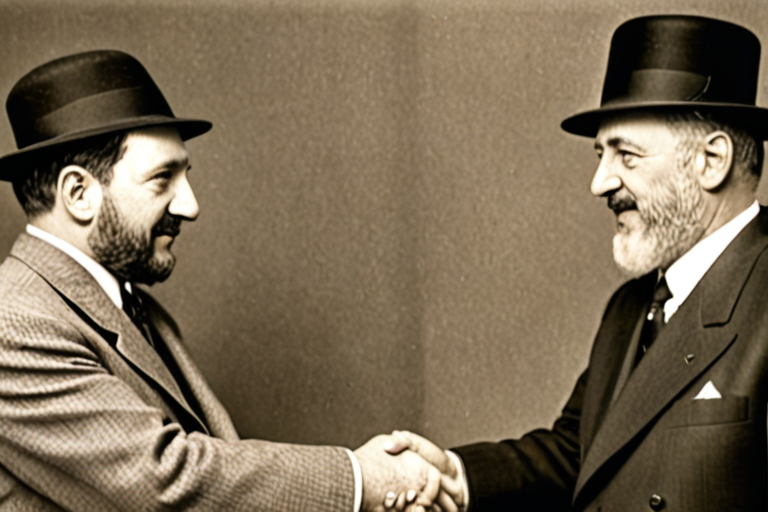 Hitler shaking hands with a rabbi