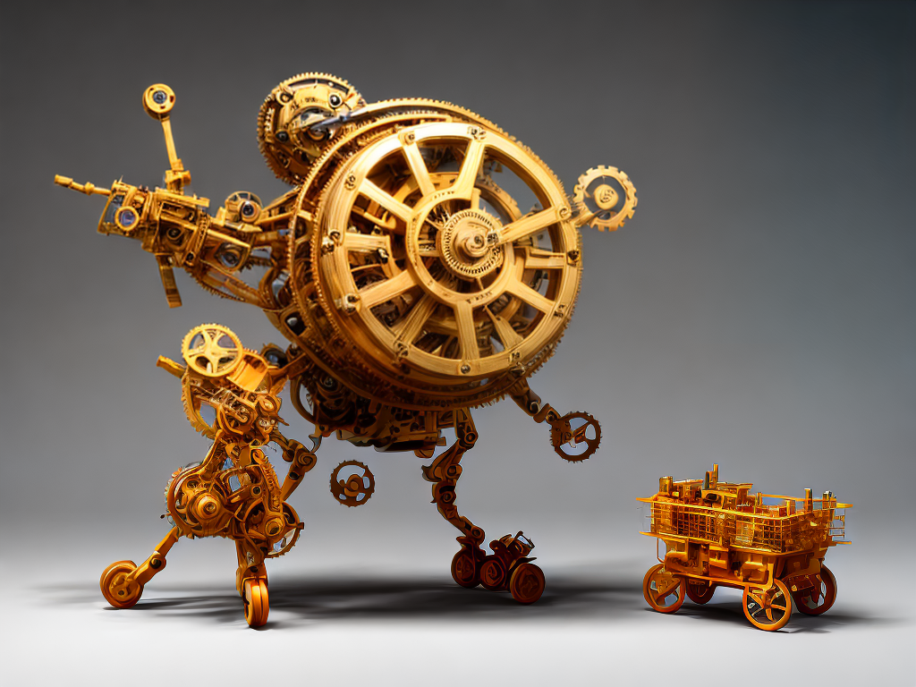 A mechanical orange made of clockwork parts