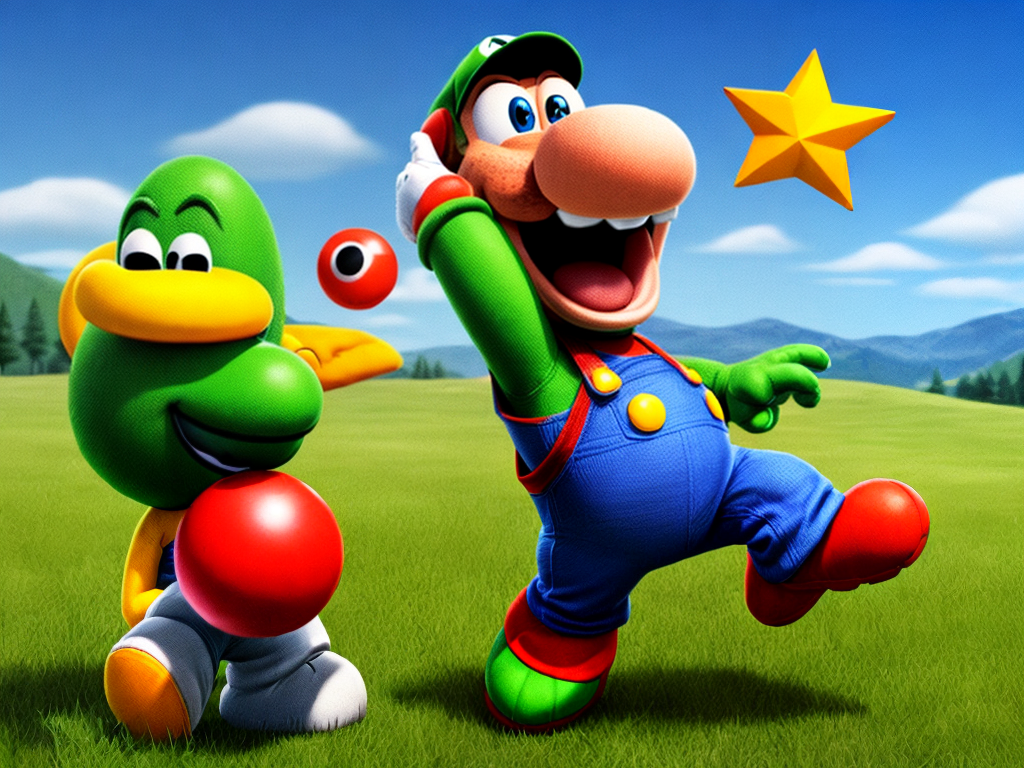 yoshi gets mario with a shootgun