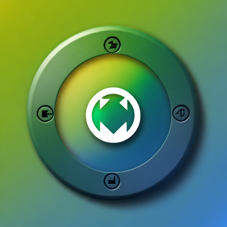 a simple app icon, it is a simple flashlight pointed down and to the right, with a circle that ...