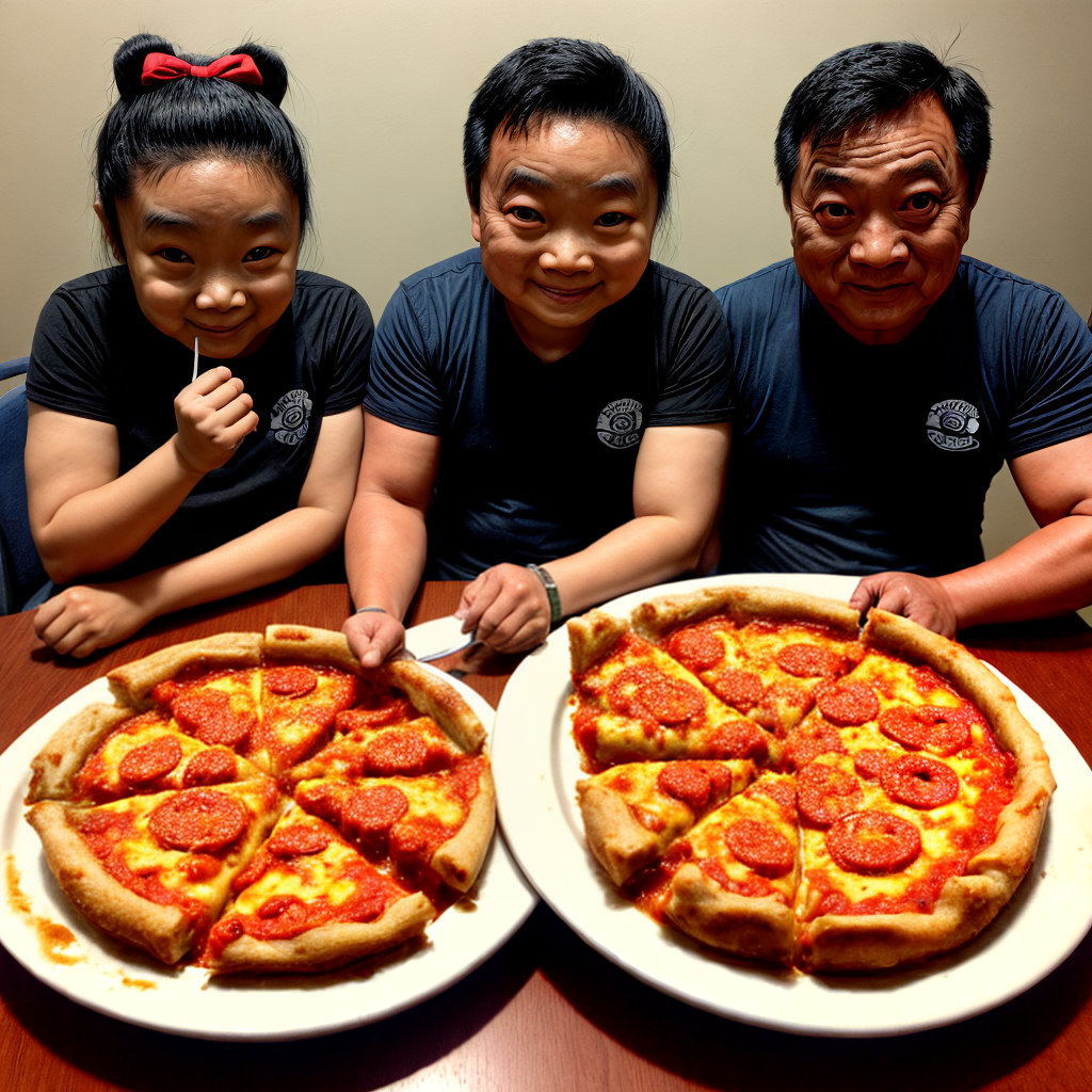 pucca and garu eating chicago style pizza