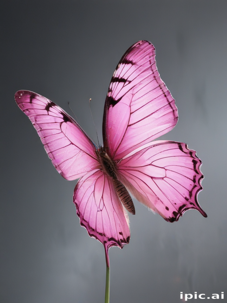 A Beautiful Pink Butterfly Displaying Its Delicate Wings Against a Soft ...