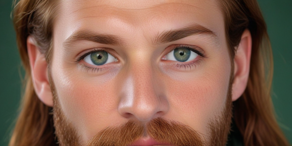 head & shoulders portrait of Handsome Tudor Earl red hair & beard ...