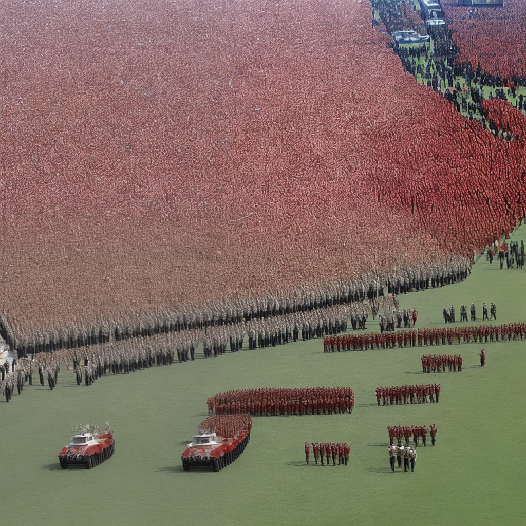 A spanish military parade during the cold war