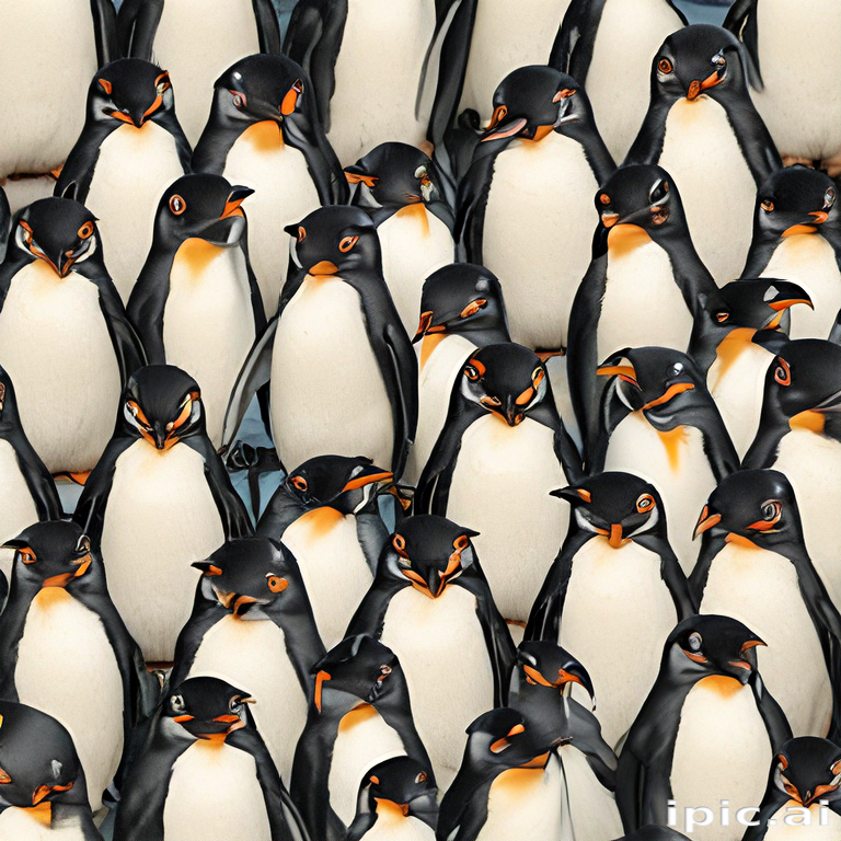 A Gathering of Playful Penguins Huddled Together in Their Natural Habitat.