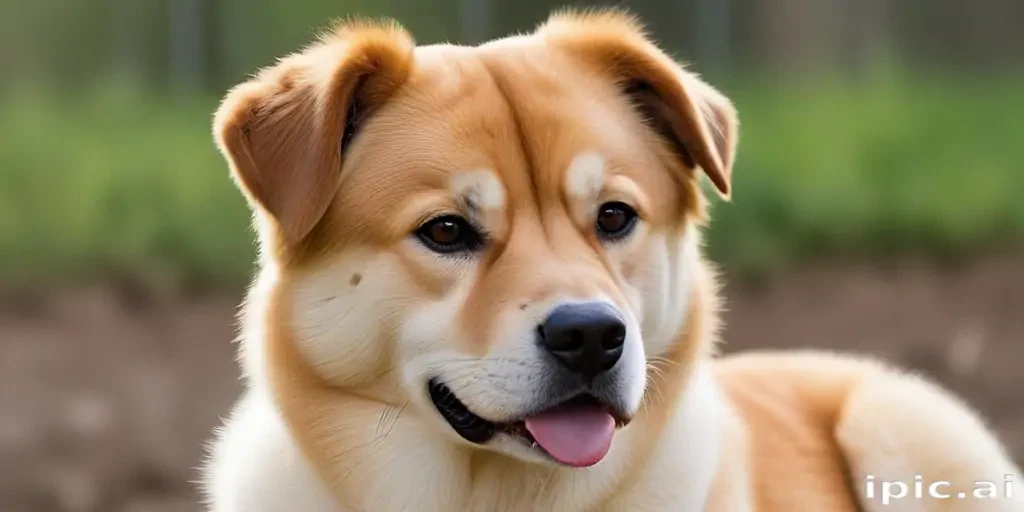 A Cute Dog with Fluffy Fur Enjoying a Sunny Outdoor Day.