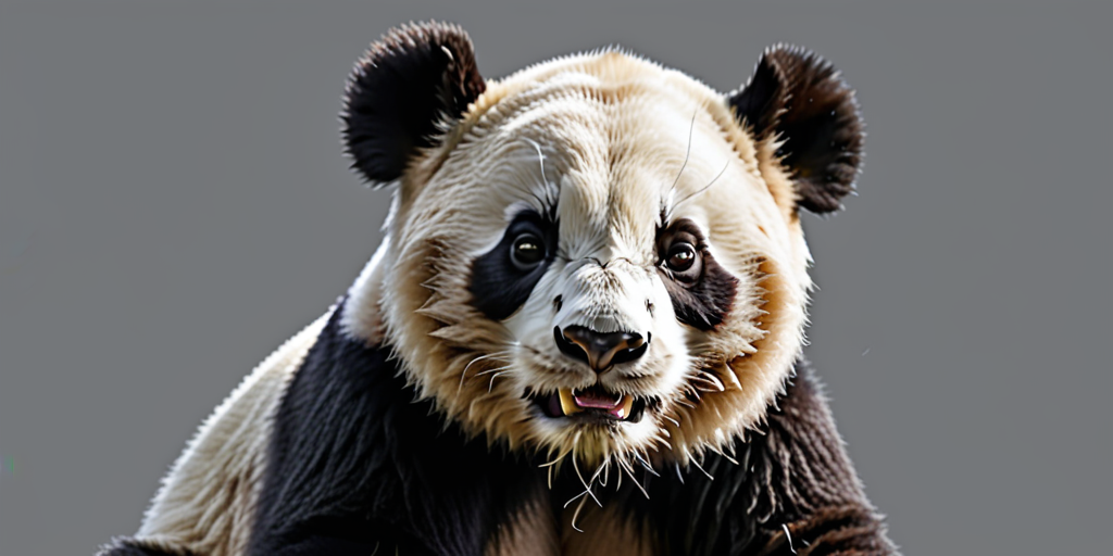 Close-Up of an Adorable Giant Panda with Playful Expressions and Features