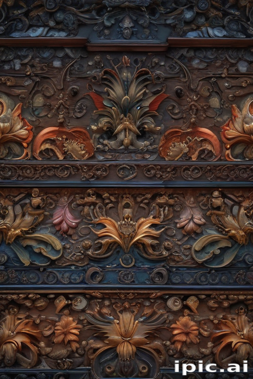 Intricate Decorative Wall Panel Featuring Vibrant Floral Patterns and ...