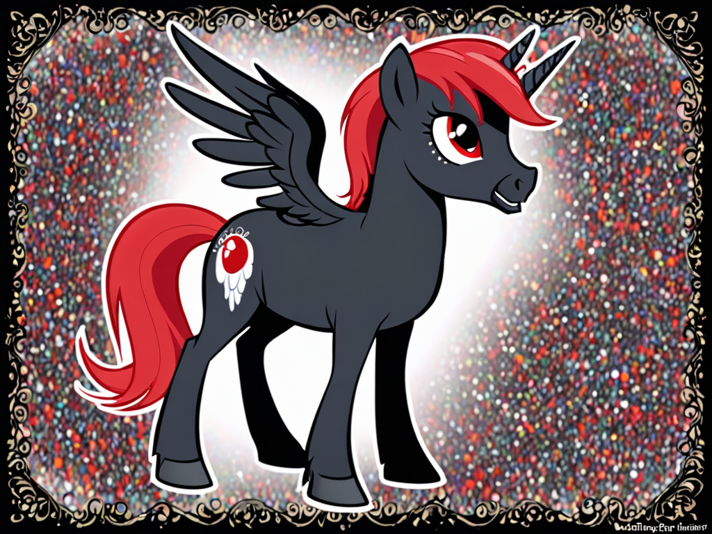 mlp g4 style mare dark alicorn, princess, white markings on face red ...