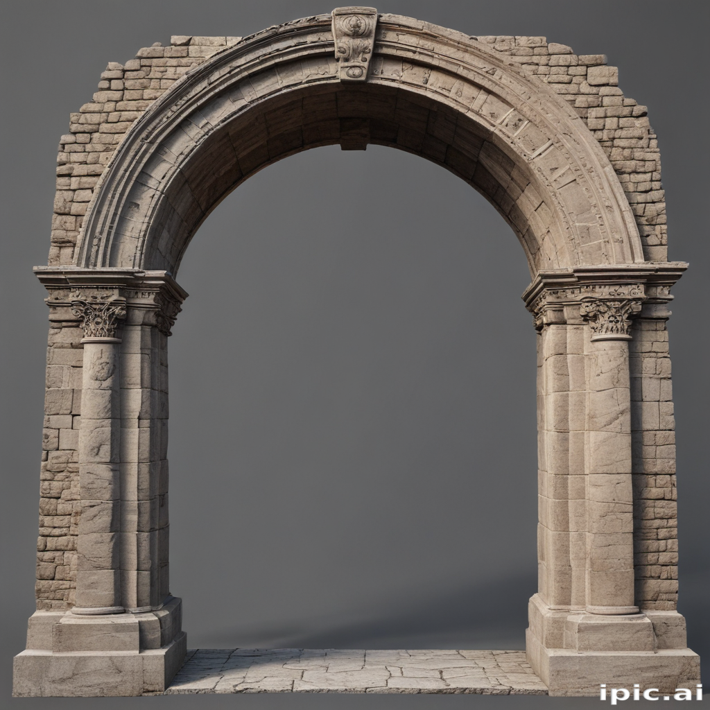 Intricately Designed Stone Archway with Detailed Carvings and Textures