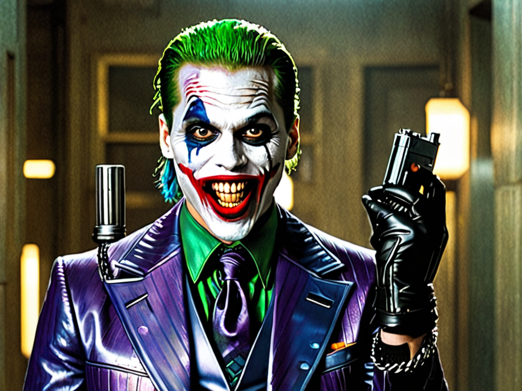 Suicide Squad Joker with the grenade in his mouth